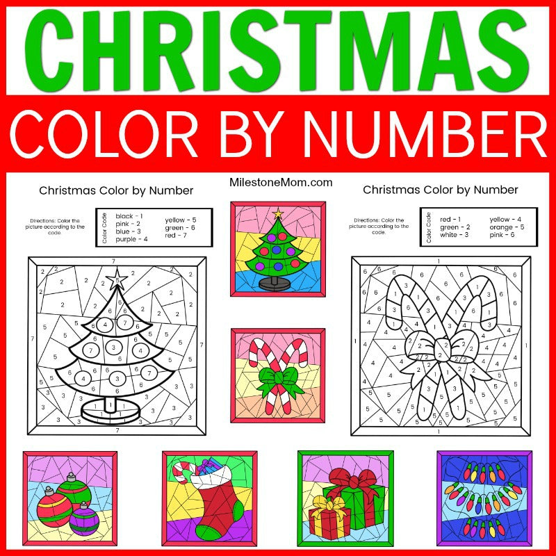 Color-by-number Printable Bundle: Christmas, Thanksgiving, & Halloween ...