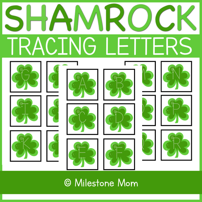 Printable Shamrock Tracing Capital Letters – Milestone Mom LLC