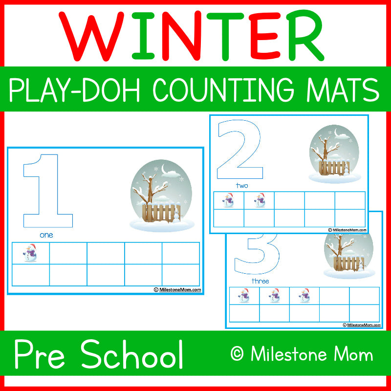 Printable Winter Play-Doh Counting Mats – Milestone Mom LLC