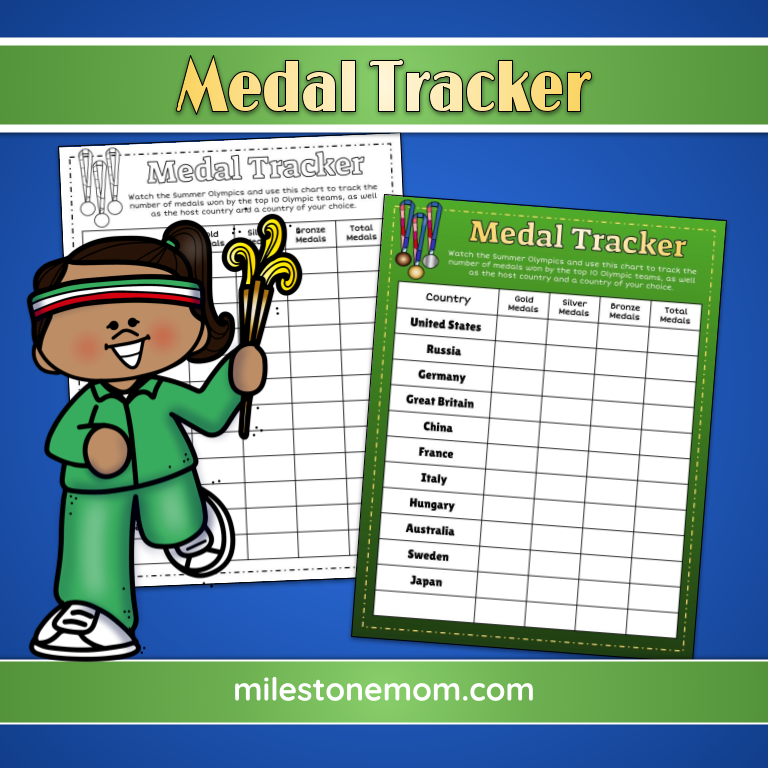 Printable Olympics Medal Tracker – Milestone Mom LLC