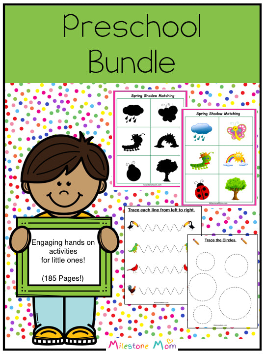 Printable 185-Page Preschool Bundle – Milestone Mom LLC