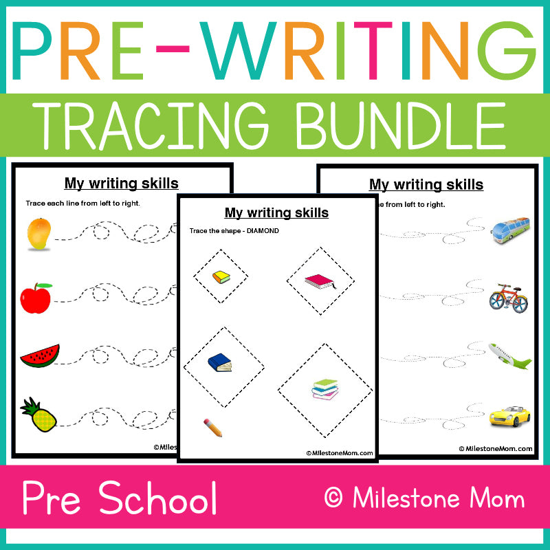 20-Page Preschool Preschool Tracing Bundle – Milestone Mom LLC