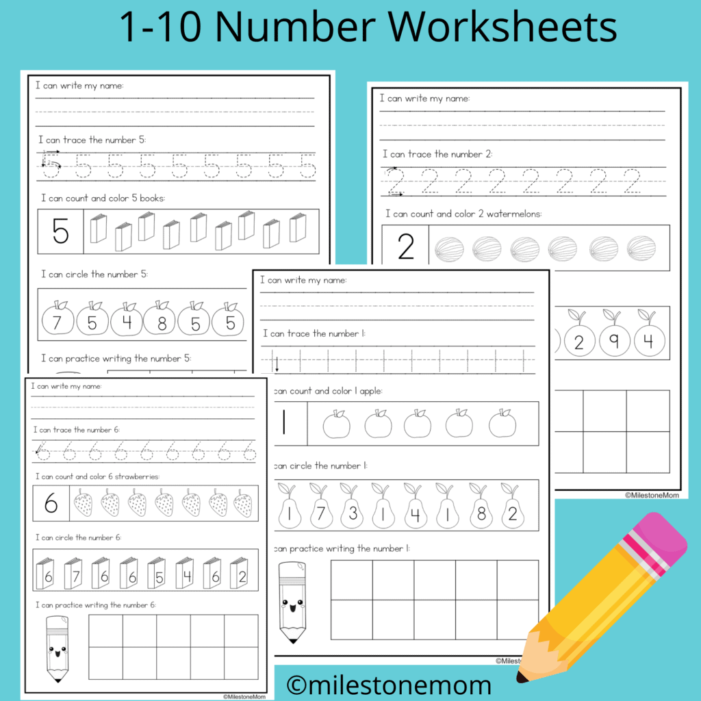 Numbers 1-10 Activity Sheets – Milestone Mom Shop
